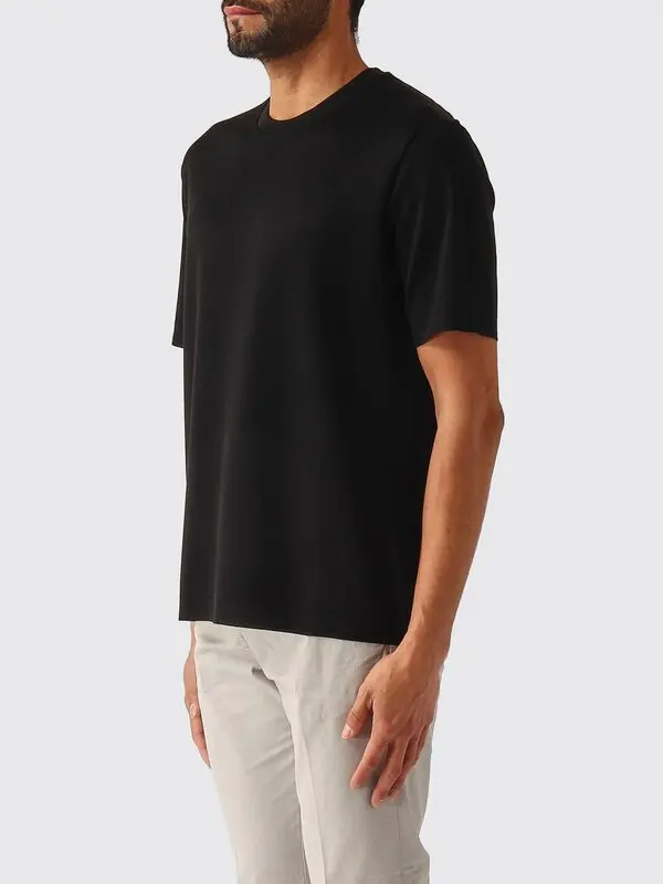 Herno Crew-neck Short-sleeved T-shirt In Cotton - Black