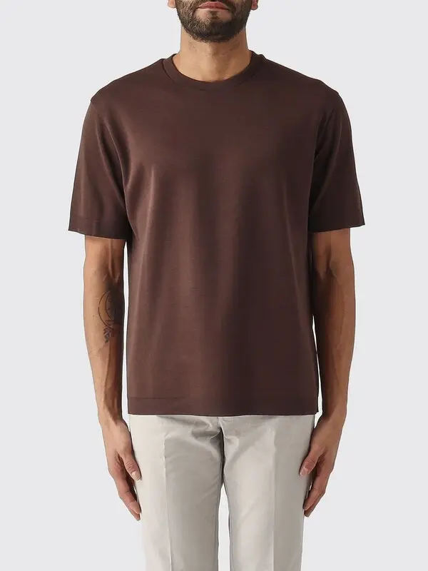 Herno Crew-neck Short-sleeved T-shirt In Cotton - Dark