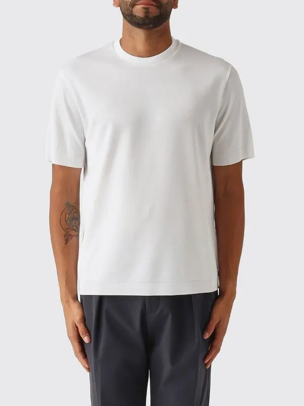 Herno Crew-neck Short-sleeved T-shirt In Cotton - White