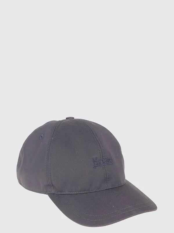 Herno Cotton Baseball Cap With Tone-on-tone Embroidered Logo - Blue