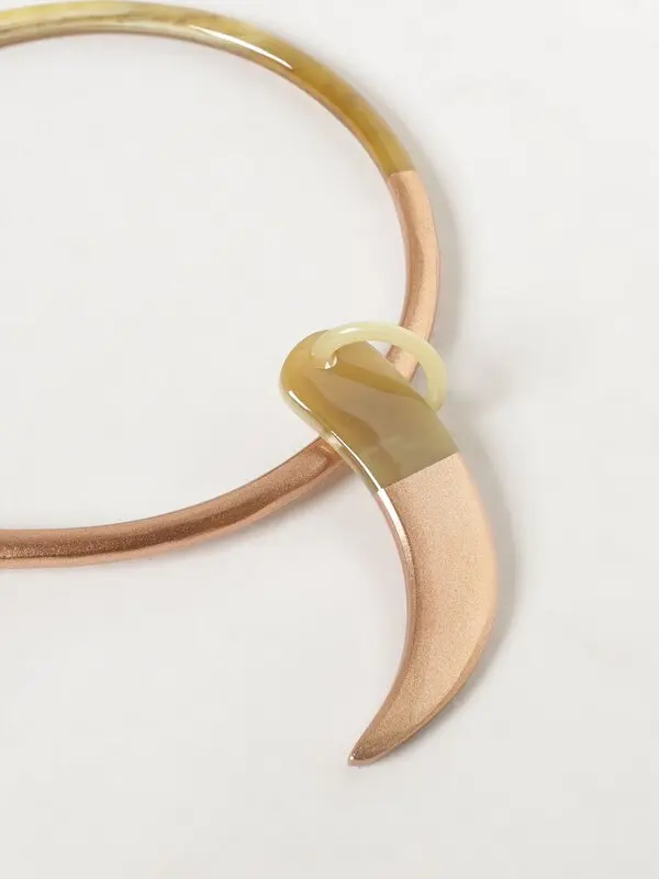 ALLUJEWELS Horn And Fibre Choker With Sliding Pendant