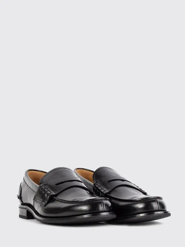Church's Brushed Leather Penny Loafers With Raised Apron Toe