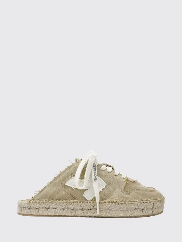 Off-White Arrow Cotton Canvas Espadrille Clogs With Logo And Jute Sole - Beige