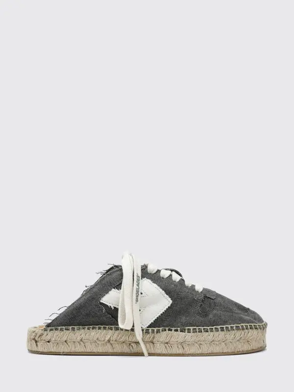Off-White Arrow Cotton Canvas Espadrille Clogs With Logo And Jute Sole - Black