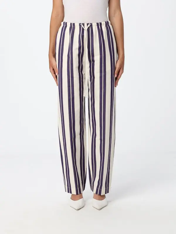 FORTE_FORTE Striped Wide Leg Trousers