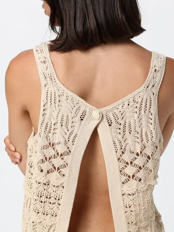 SEMICOUTURE Crochet Top - White