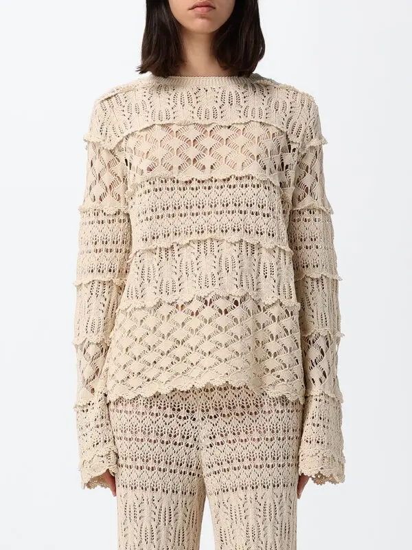 SEMICOUTURE Crochet Sweater - White