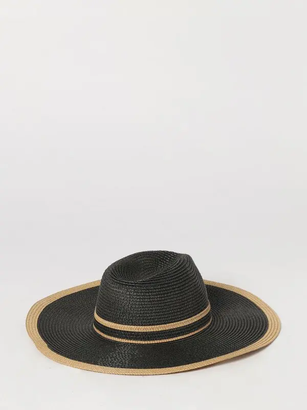 TWINSET Straw Fedora Hat With Embellished Detail