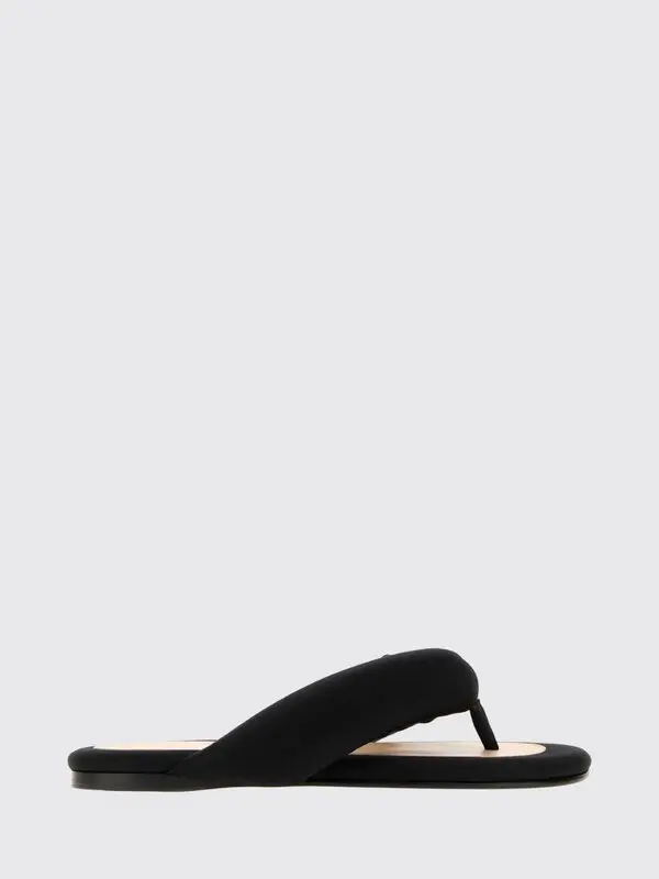 Carven Satin Thong Mule Sandals With Low Heel
