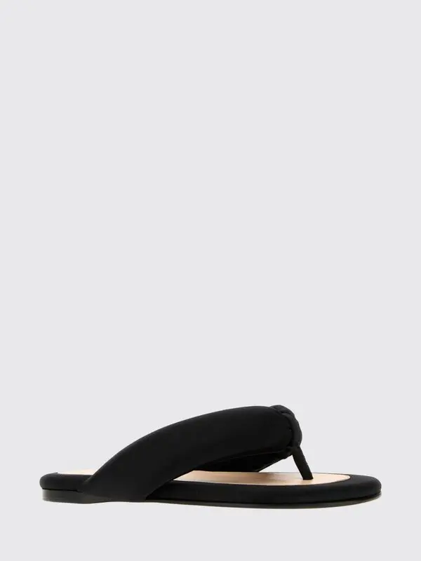 Carven Satin Thong Mule Sandals With Low Heel