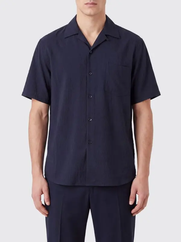 Giorgio Armani Viscose Blend Bowling Shirt With Camp Collar