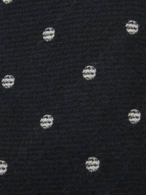 REISS Rocco Wool-silk Textured Polka-dot Tie - Navy
