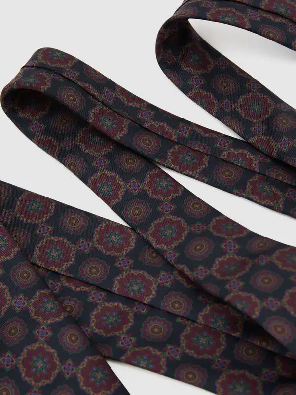 REISS Silk Floral Medallion-print Neck Tie