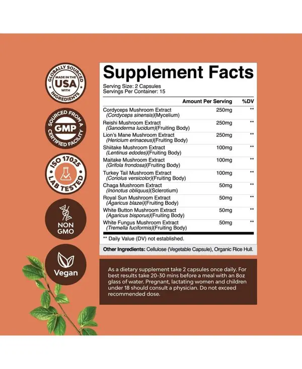 NATURE'S CRAFT 10x Mushroom Complex Capsules