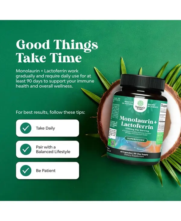 NATURE'S CRAFT Monolaurin + Lactoferrin Capsules