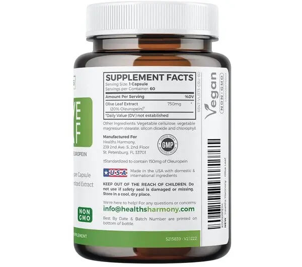 HEALTHS HARMONY Olive Leaf Extract Capsules
