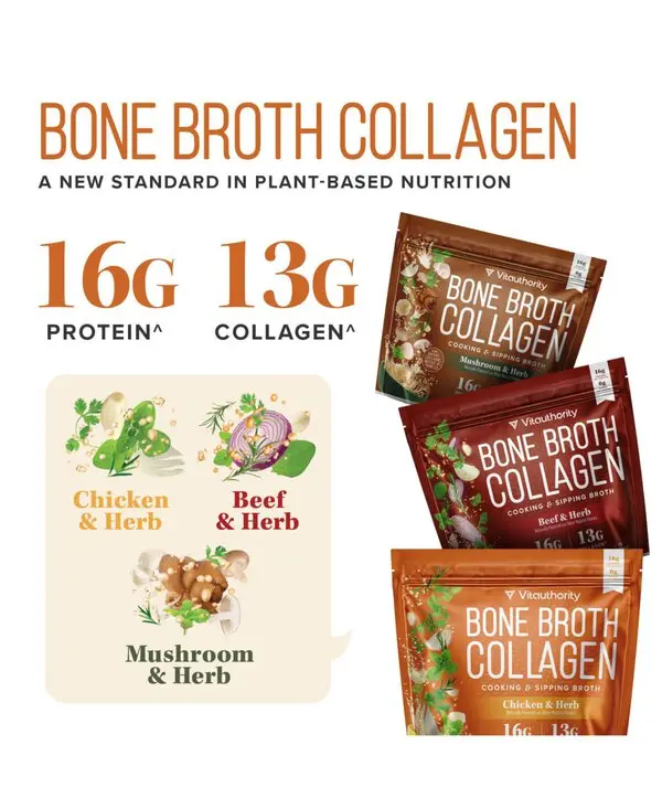 VITAUTHORITY Us Vita Bone Broth Collagen Beef & Herb 310g Pouch