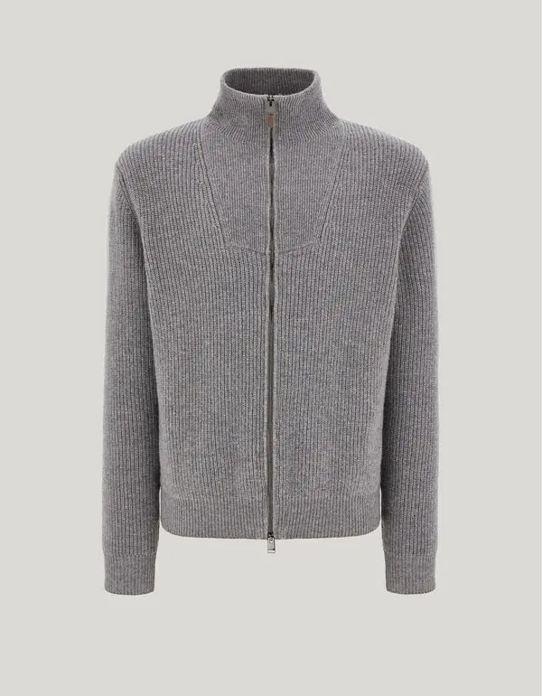 Canali Wool And Cashmere Zip Cardigan
