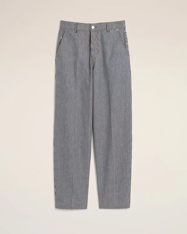 AMI Paris Balloon-fit Striped Cotton Jeans