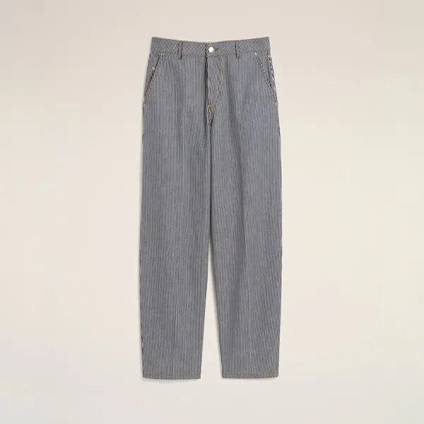 AMI Paris Balloon-fit Striped Cotton Jeans