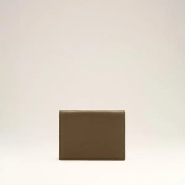AMI Paris Brown Cowhide Leather Trifold Wallet With De Coeur Brown