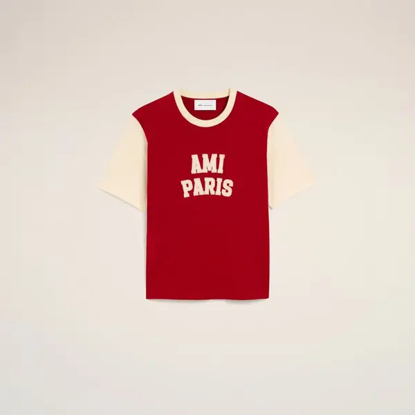 AMI Paris Cotton T-shirt With Embroidery