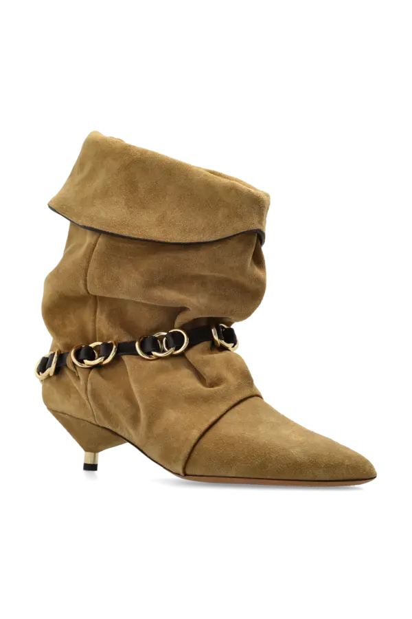 Isabel Marant Étoile Suede Heeled Ankle Boots "edrik Rings