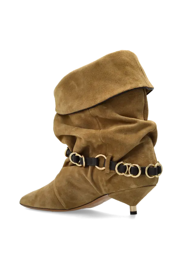 Isabel Marant Étoile Suede Heeled Ankle Boots "edrik Rings
