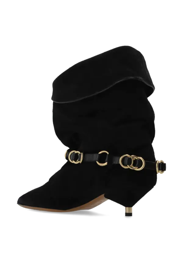 Isabel Marant Étoile Suede Heeled Ankle Boots "edrik Rings