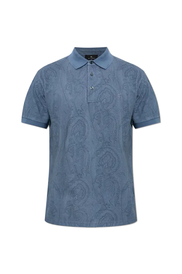 Etro Patterned Polo - Blue