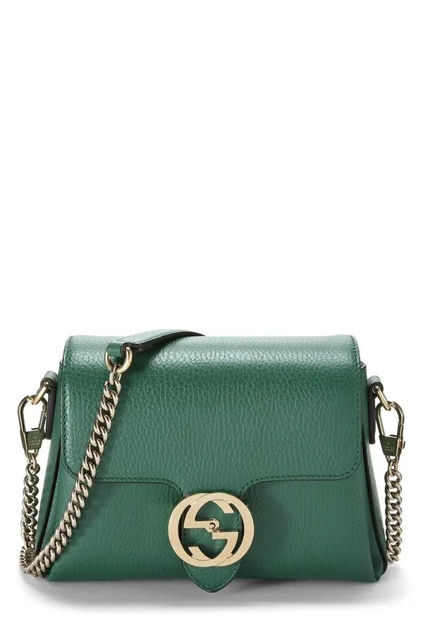 Gucci Grained Leather Shoulder Bag - Green