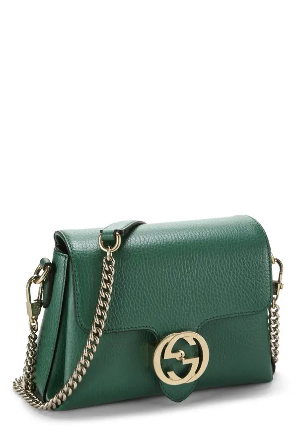 Gucci Grained Leather Shoulder Bag - Green