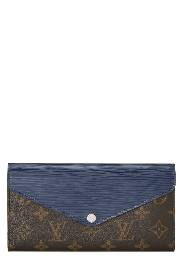 LOUIS VUITTON Bleu Celeste Epi & Monogram Canvas Marie-lou Long Wallet - Brown