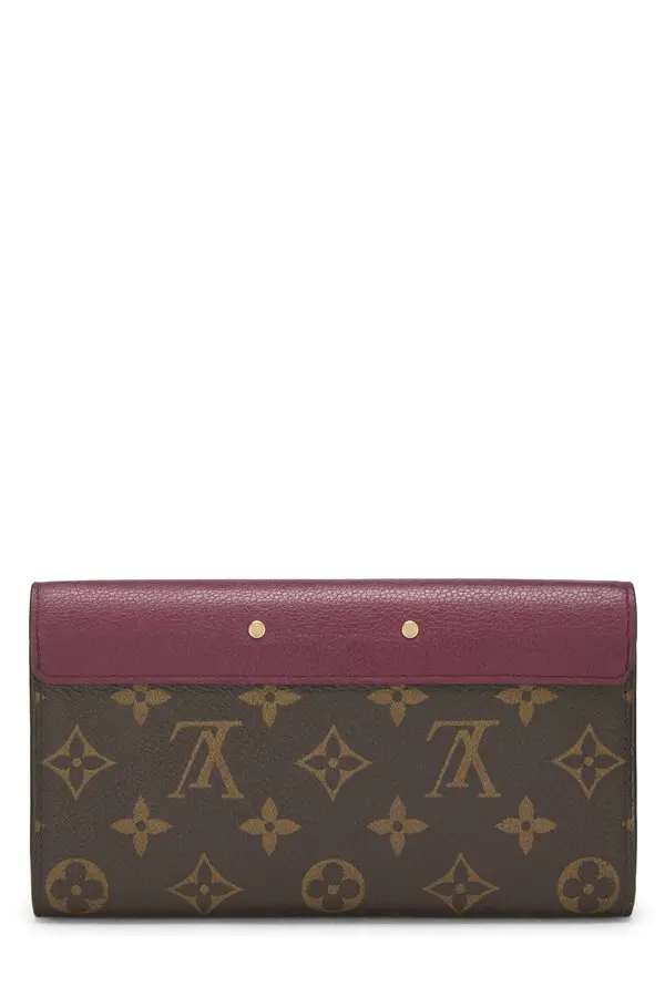 LOUIS VUITTON Burgundy Monogram Canvas Pallas Wallet