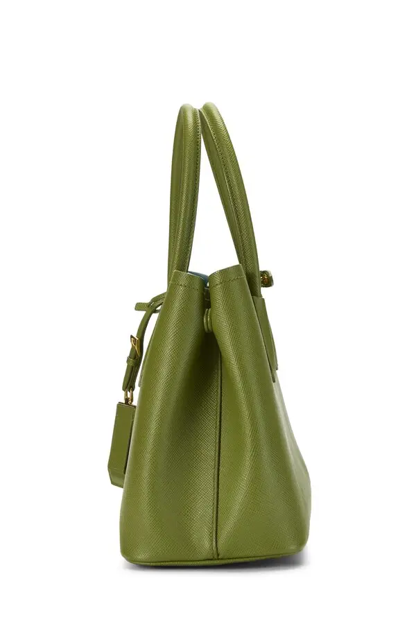 Prada Saffiano Double Tote Bag - Green