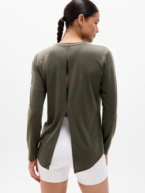 Athleta Trainknit Open Back Top