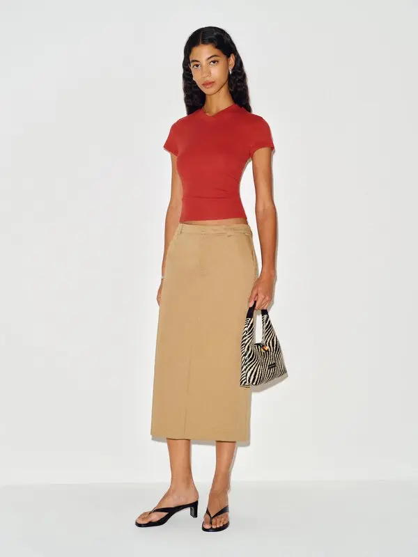 REFORMATION Lindie T-shirt Knit - Red