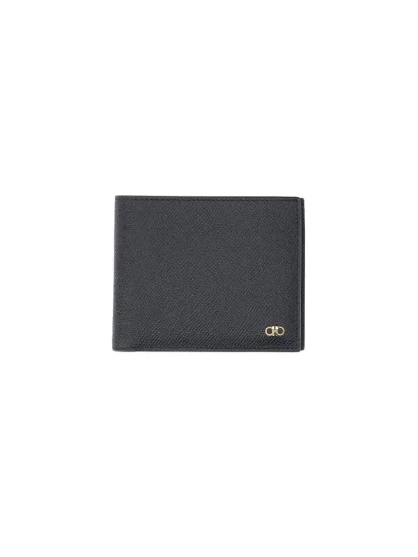 FERRAGAMO Calf Leather Wallet With Cotton-polyurethane Lining - Black