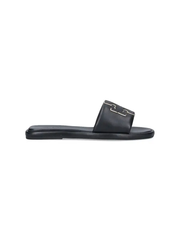 Tory Burch Ovine Leather Slip-on Sandals - Black