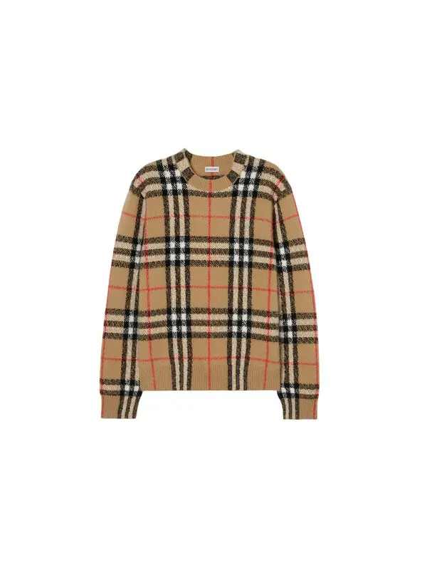 Burberry Crewneck Knit Sweater - Beige