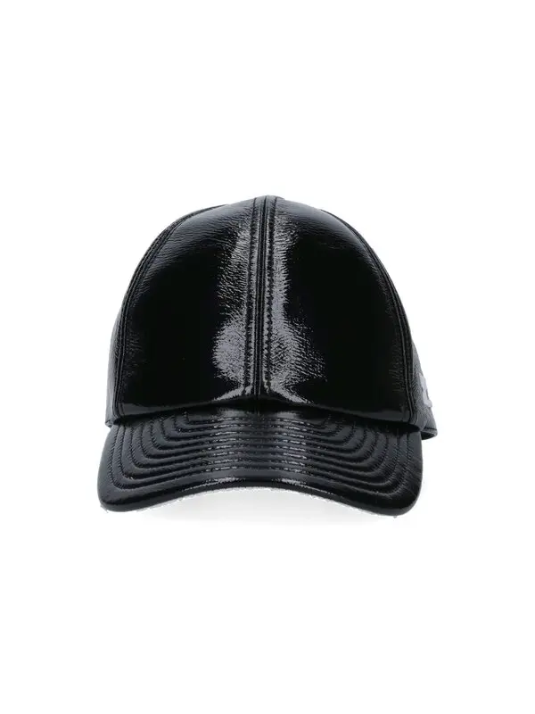 COURREGES Structured Mini Brim Hat With Soft Stretch Finish - Black