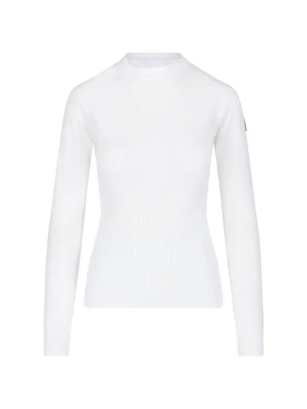 Moncler Ribbed Crewneck Sweater - White