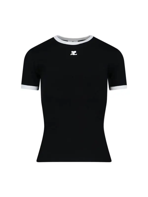 COURREGES Fitted Short-sleeve Crewneck T-shirt