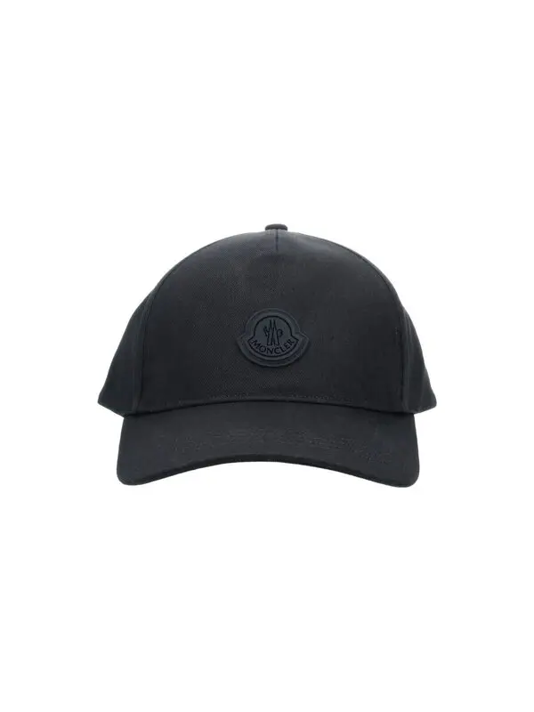 Moncler Logo Cotton Cap - Black