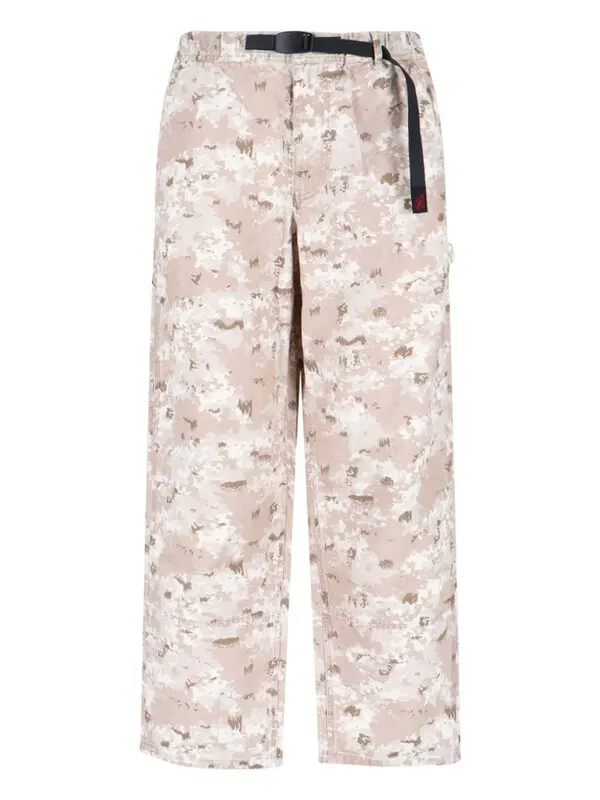 Gramicci Cotton Hemp Blend Trousers With Integrated Belt - Beige
