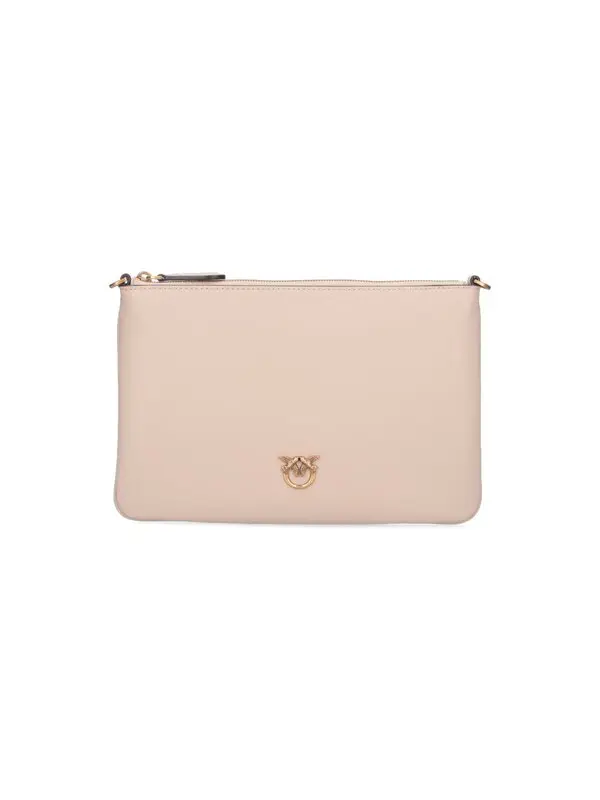 Pinko Logo-embellished Leather Clutch Bag