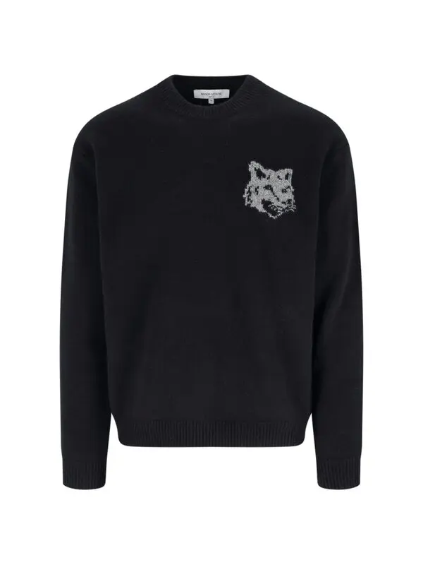 Maison Kitsuné Merino Extrafine Wool Sweater With Fox Appliqu