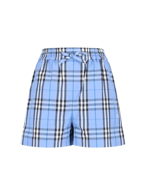 Burberry Plaid Wide-leg Pants - Blue