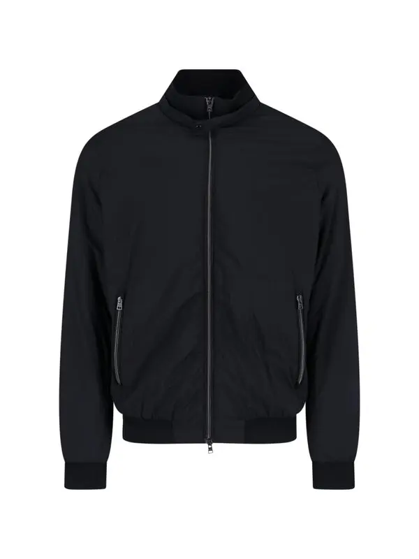 Herno Quilted Tech Jacket With Stretch-knit Trim - Black