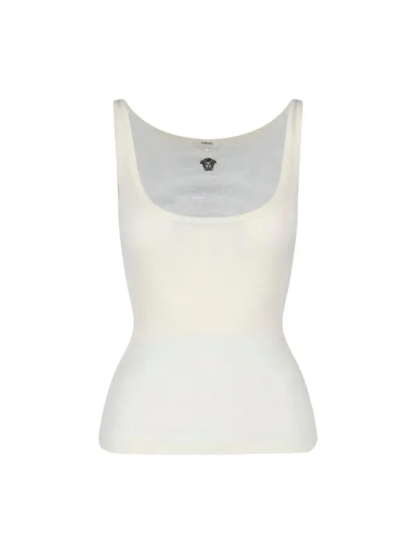 Versace Sleeveless Ribbed Tank Top